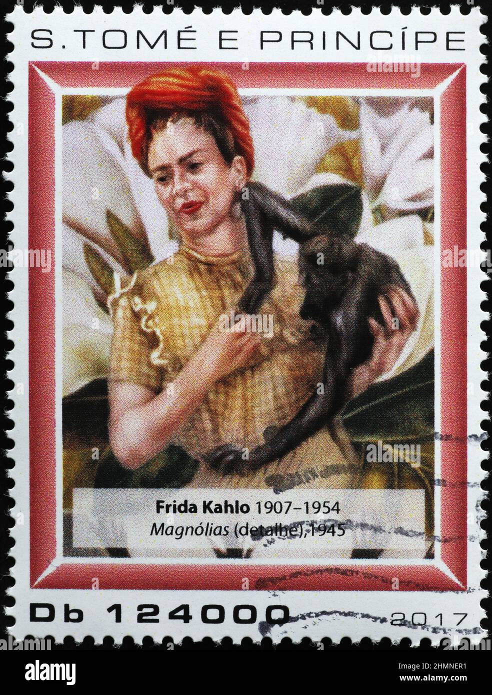 Magnolias by Frida Kahlo on postage stamp Stock Photo - Alamy