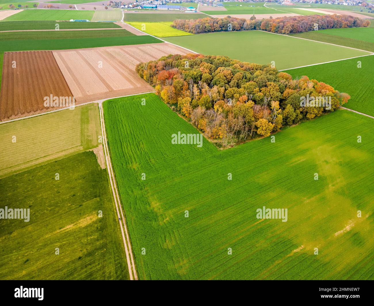 Aerial photo of Farmland. farm fields Stock Photo - Alamy