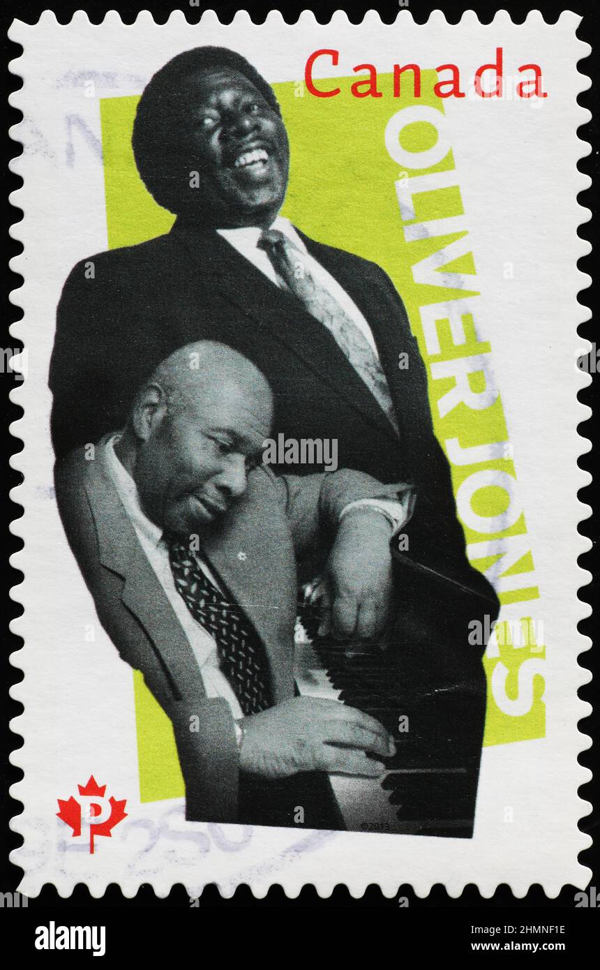 Oliver Jones portrait on canadian postage stamp Stock Photo - Alamy