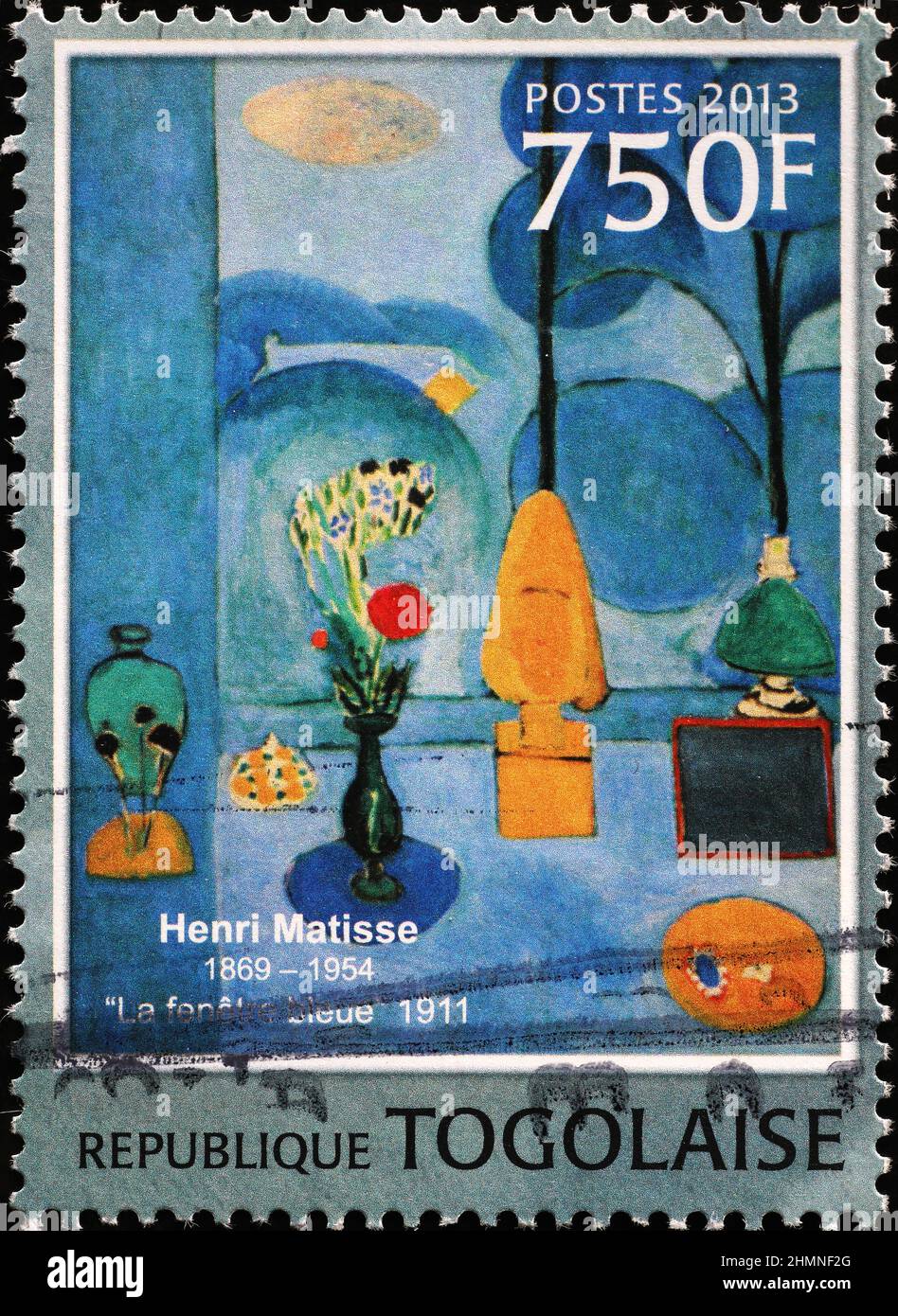 Painting by Henry Matisse on african postage stamp Stock Photo - Alamy