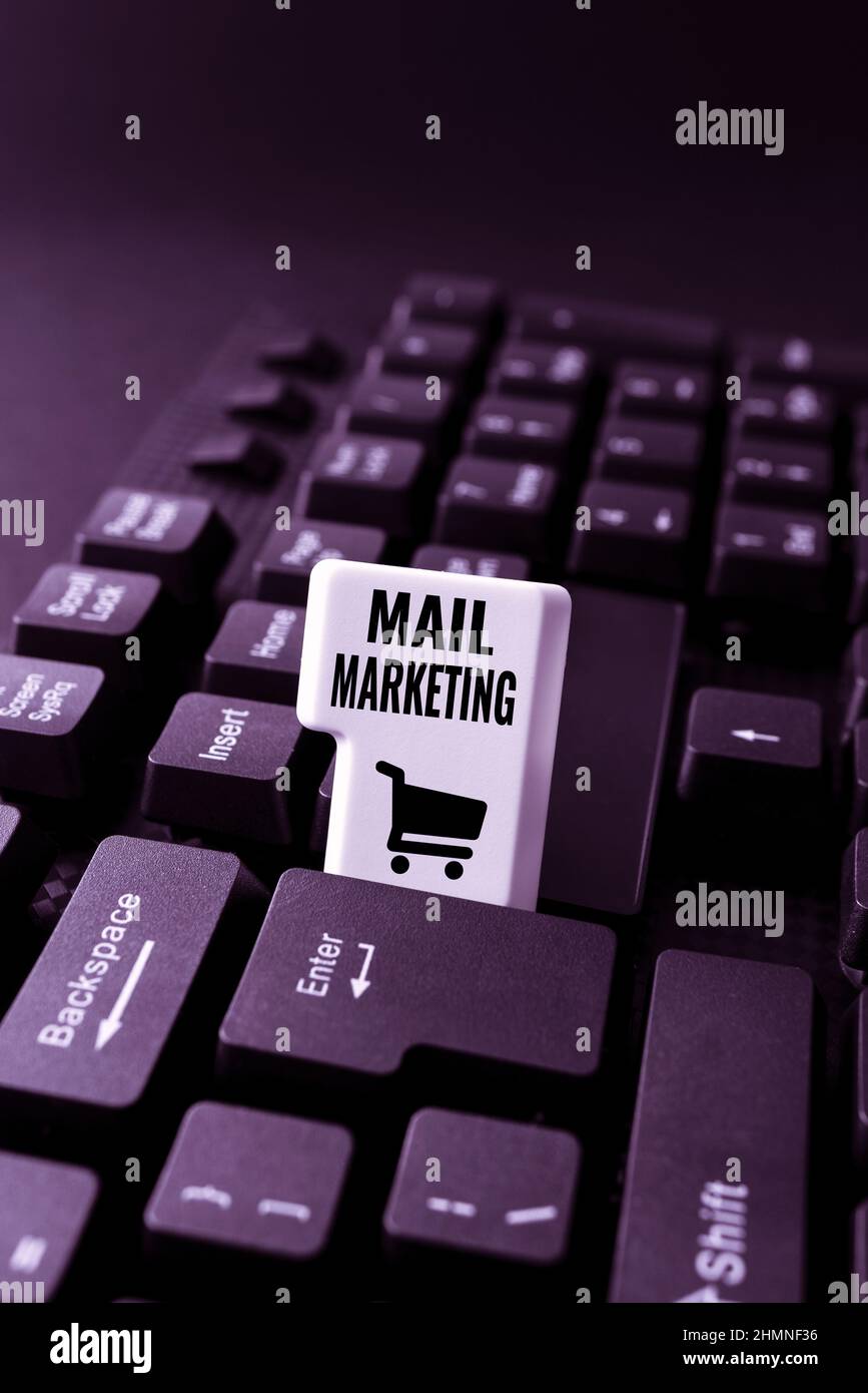 Text showing inspiration Mail Marketing. Business concept sending a ...