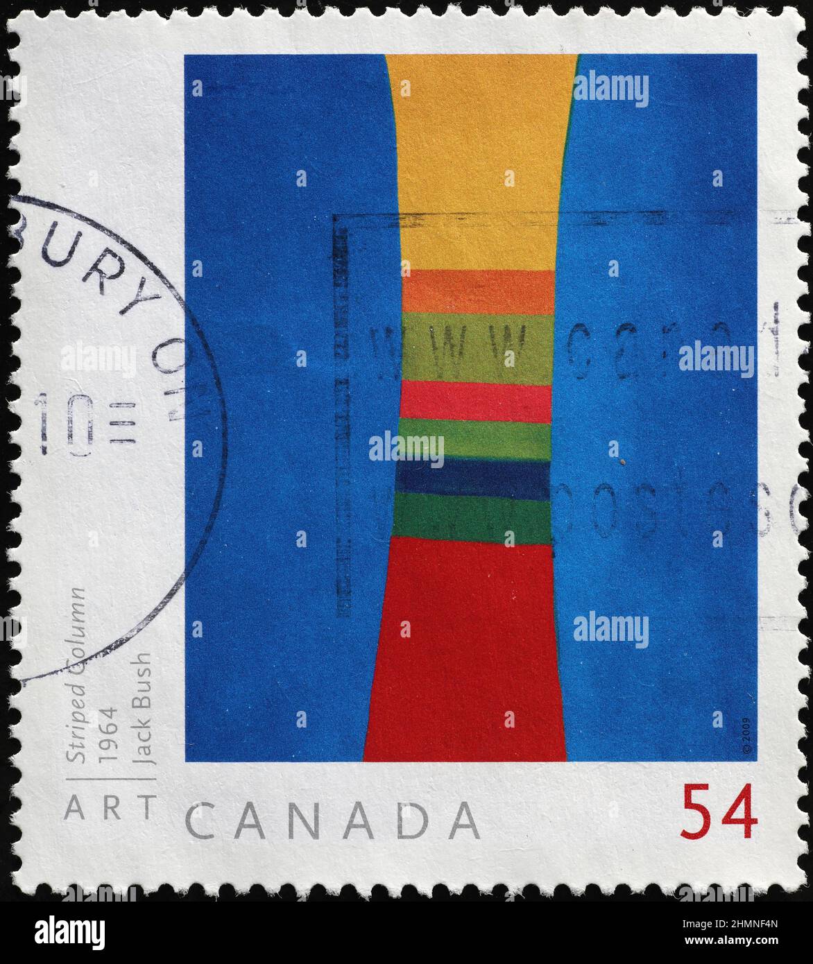 Painting by Jack Bush on canadian postage stamp Stock Photo - Alamy