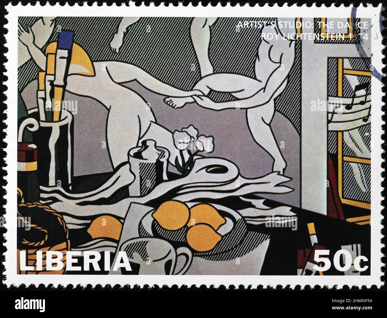 Painting by Roy Lichtenstein on postage stamp Stock Photo - Alamy