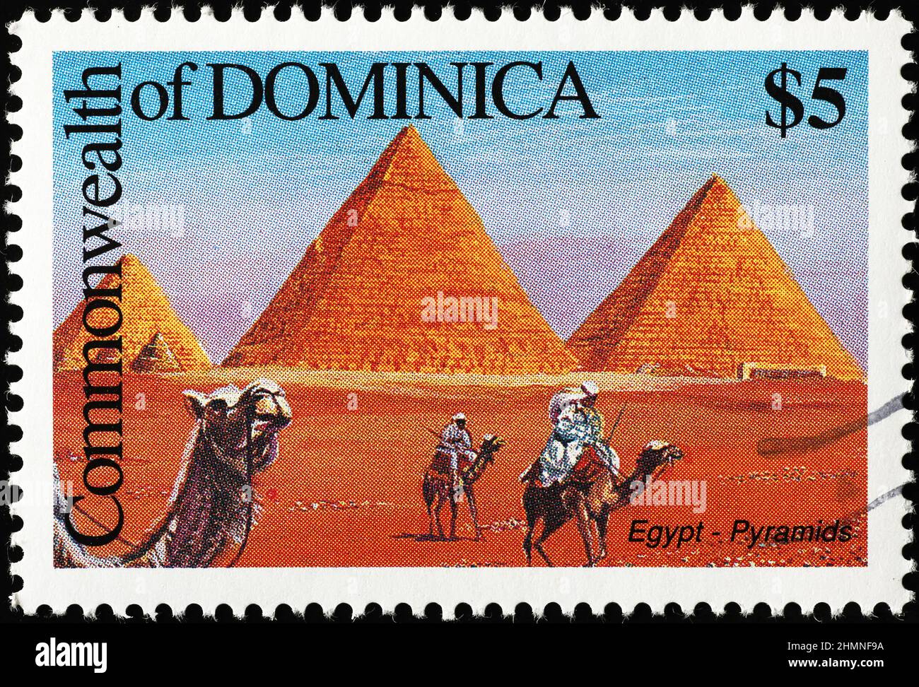Pyramids of Egypt on nice postage stamp Stock Photo - Alamy