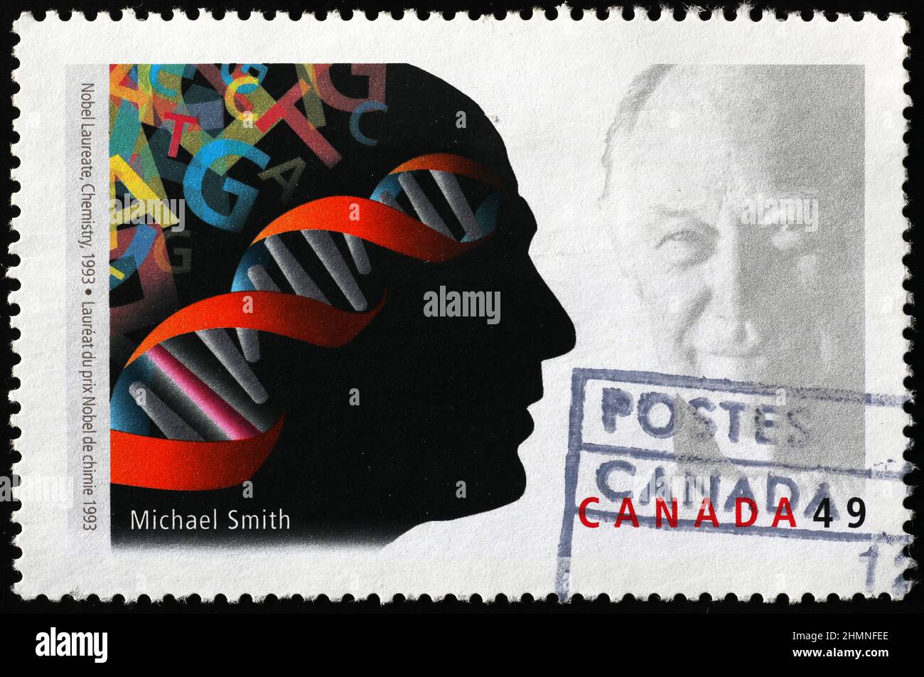 Scientist Michael Smith on canadian postage stamp Stock Photo - Alamy