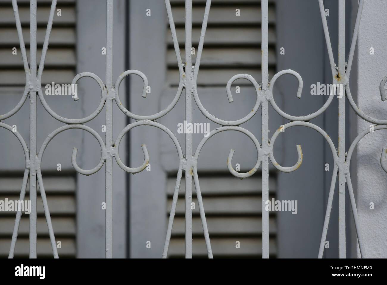 Traditional rural house handcrafted grey wrought iron balcony railing ...