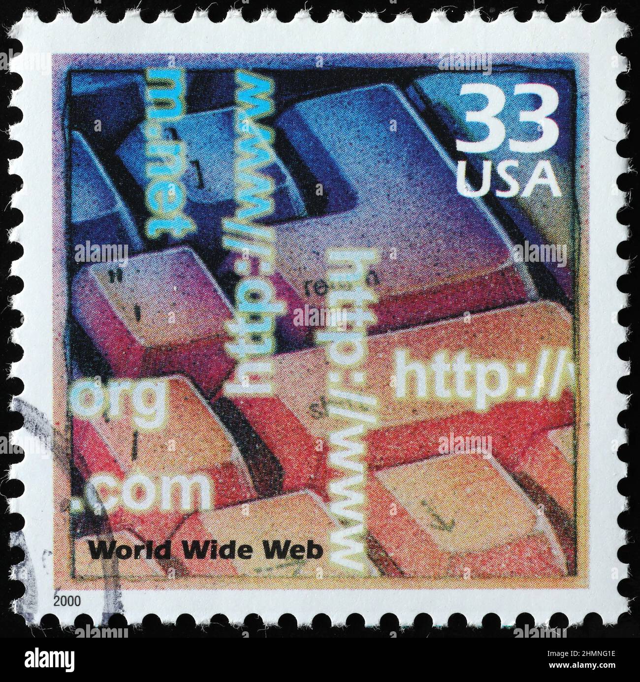 World Wide Web celebrated on american postage stamp Stock Photo - Alamy