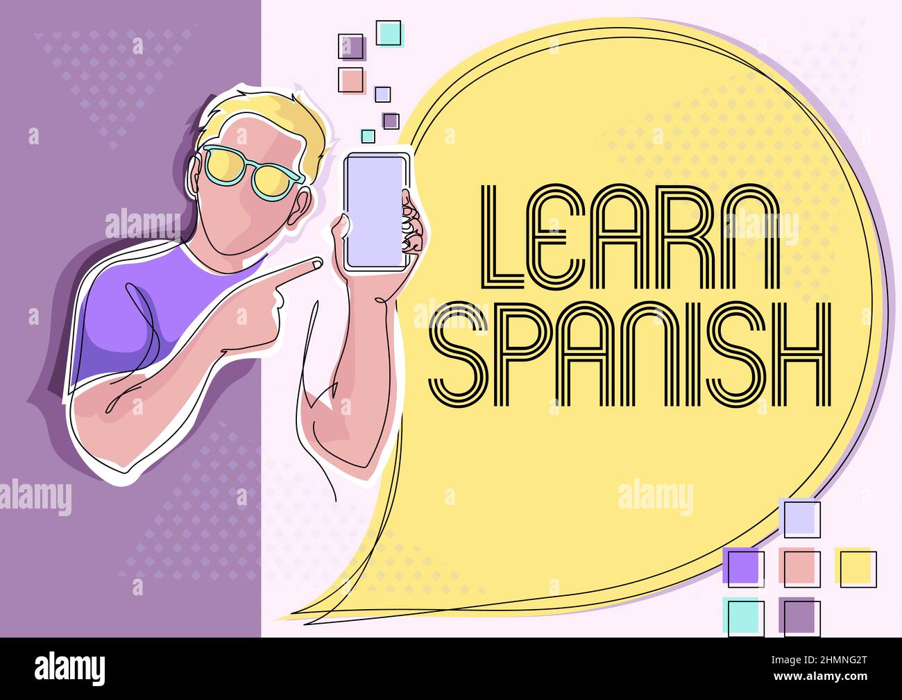 Writing displaying text Learn Spanish. Business approach Translation ...