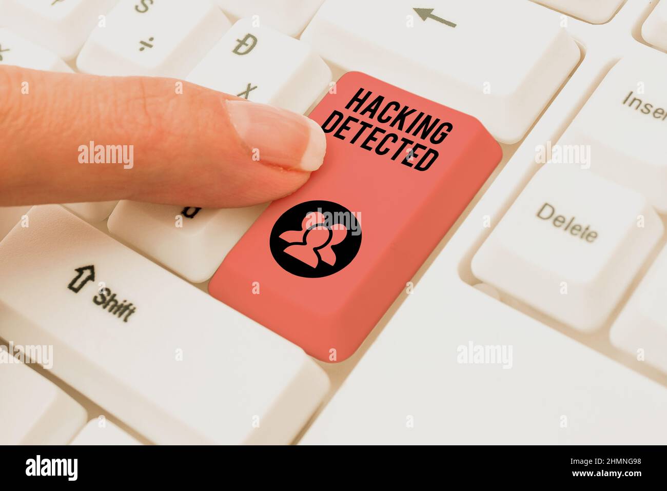 Conceptual display Hacking Detected. Business concept activities that ...