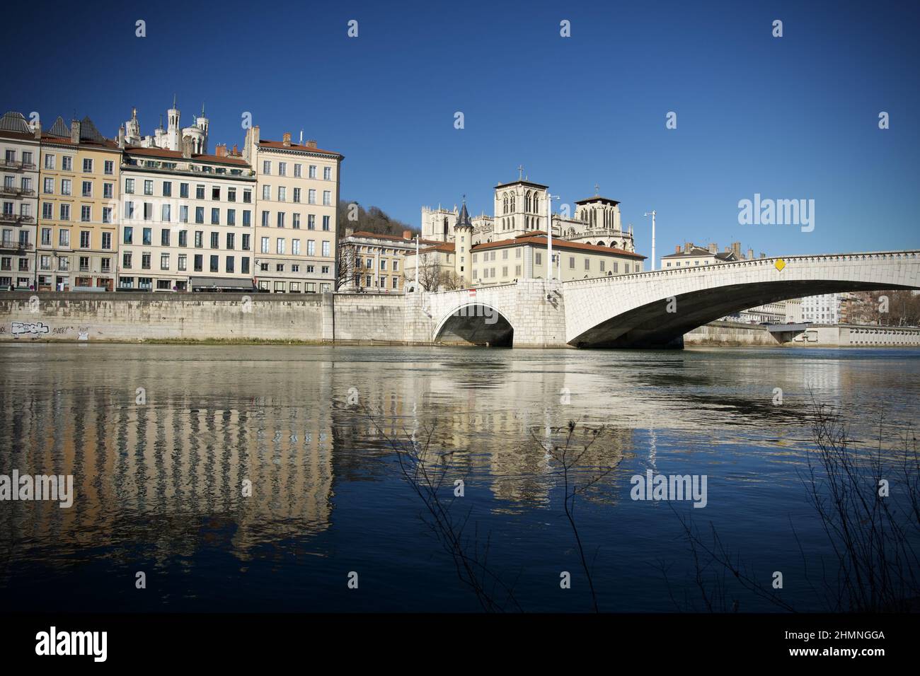 Beautiful famous Panorama of Lyon in France Stock Photo - Alamy