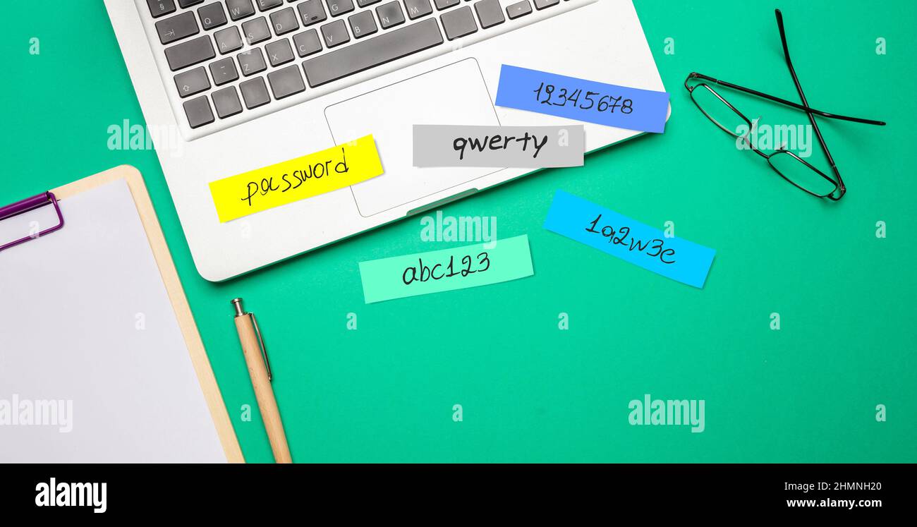 Password management, strong and secure protection. Computer laptop ...