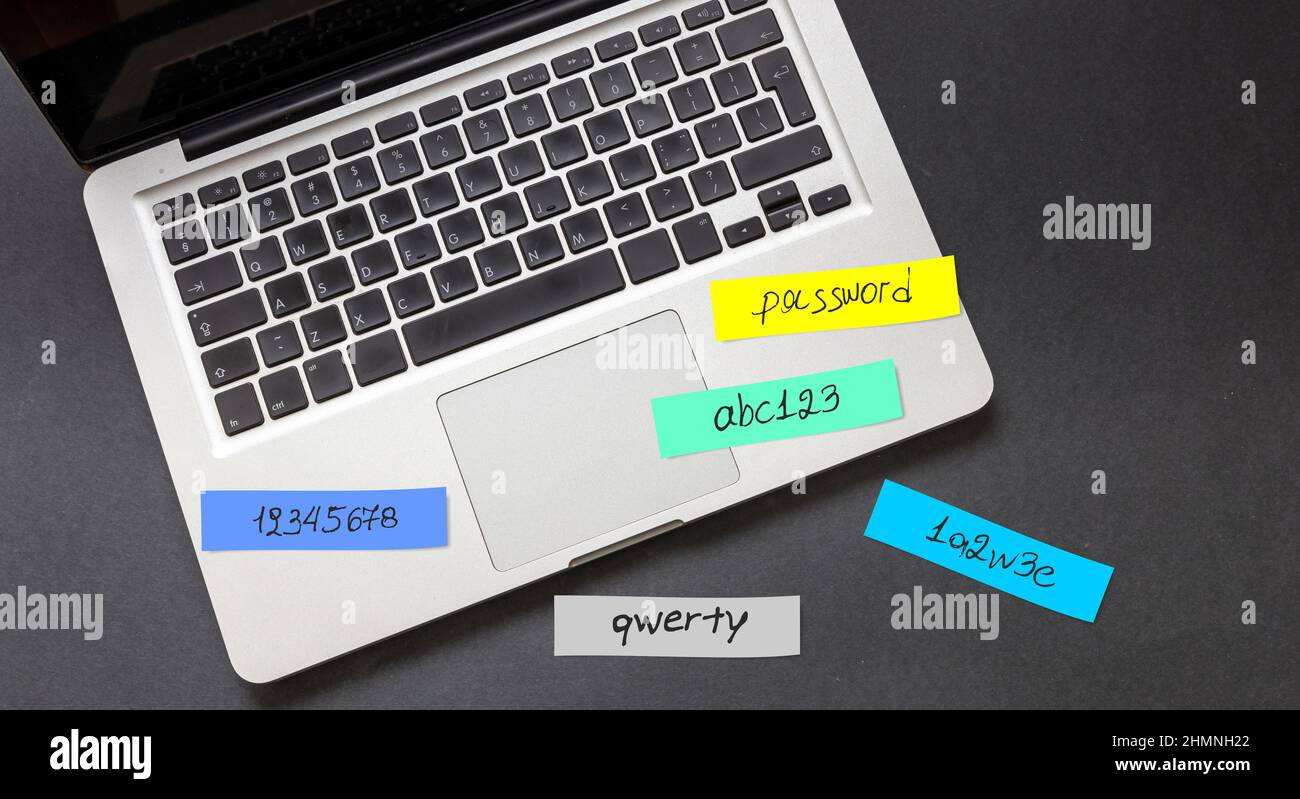 Password management, strong and secure protection. Computer laptop ...