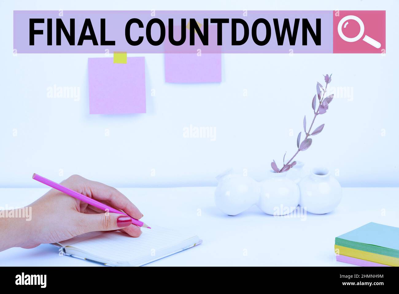 Conceptual caption Final Countdown. Business concept Last moment of any ...