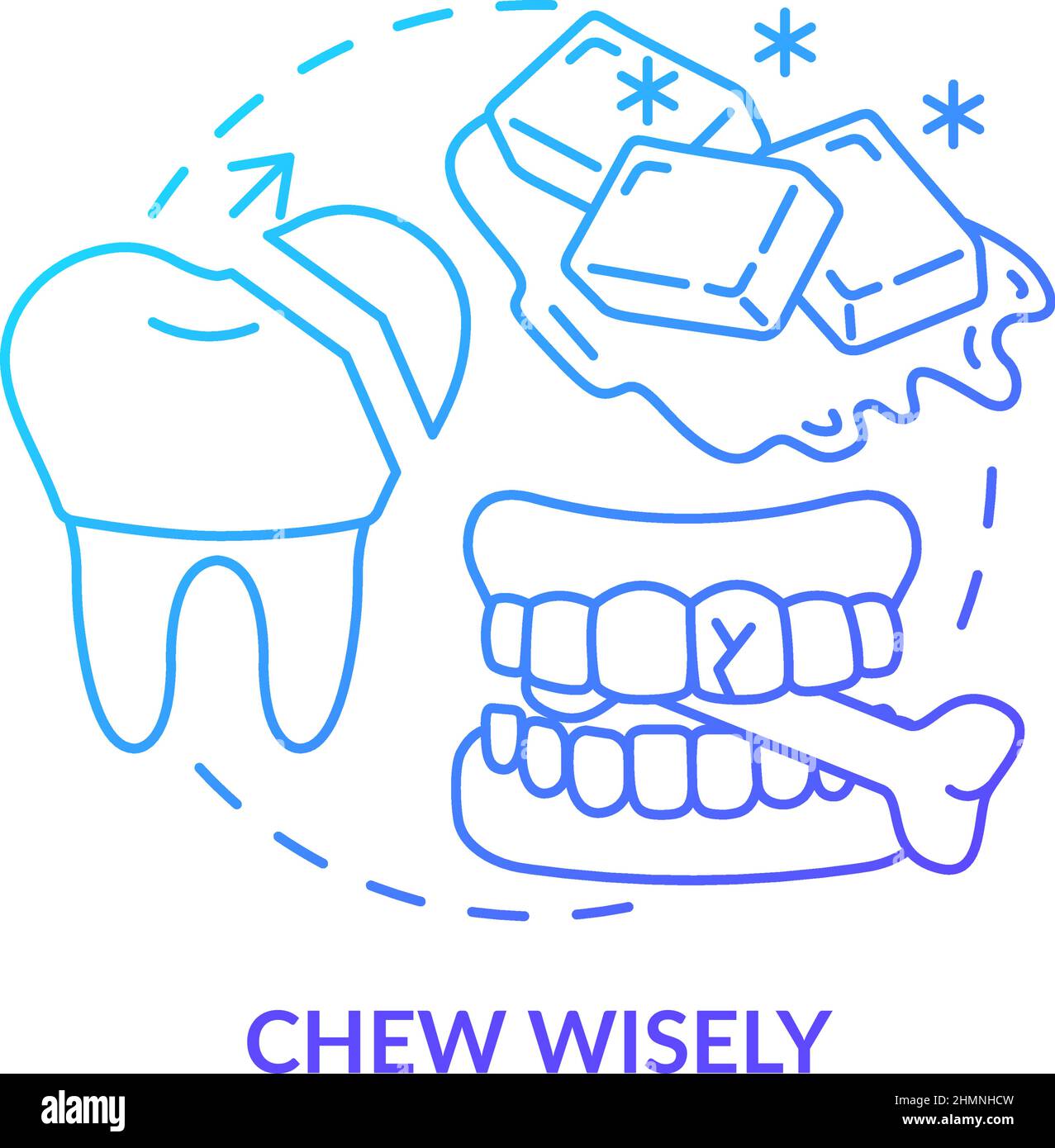 Chew wisely blue gradient concept icon Stock Vector Image & Art - Alamy