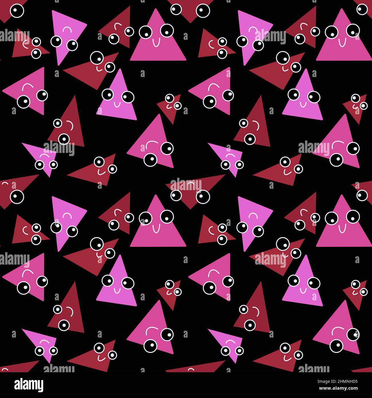 Cartoon seamless triangle with eyes pattern for fabrics and packaging ...