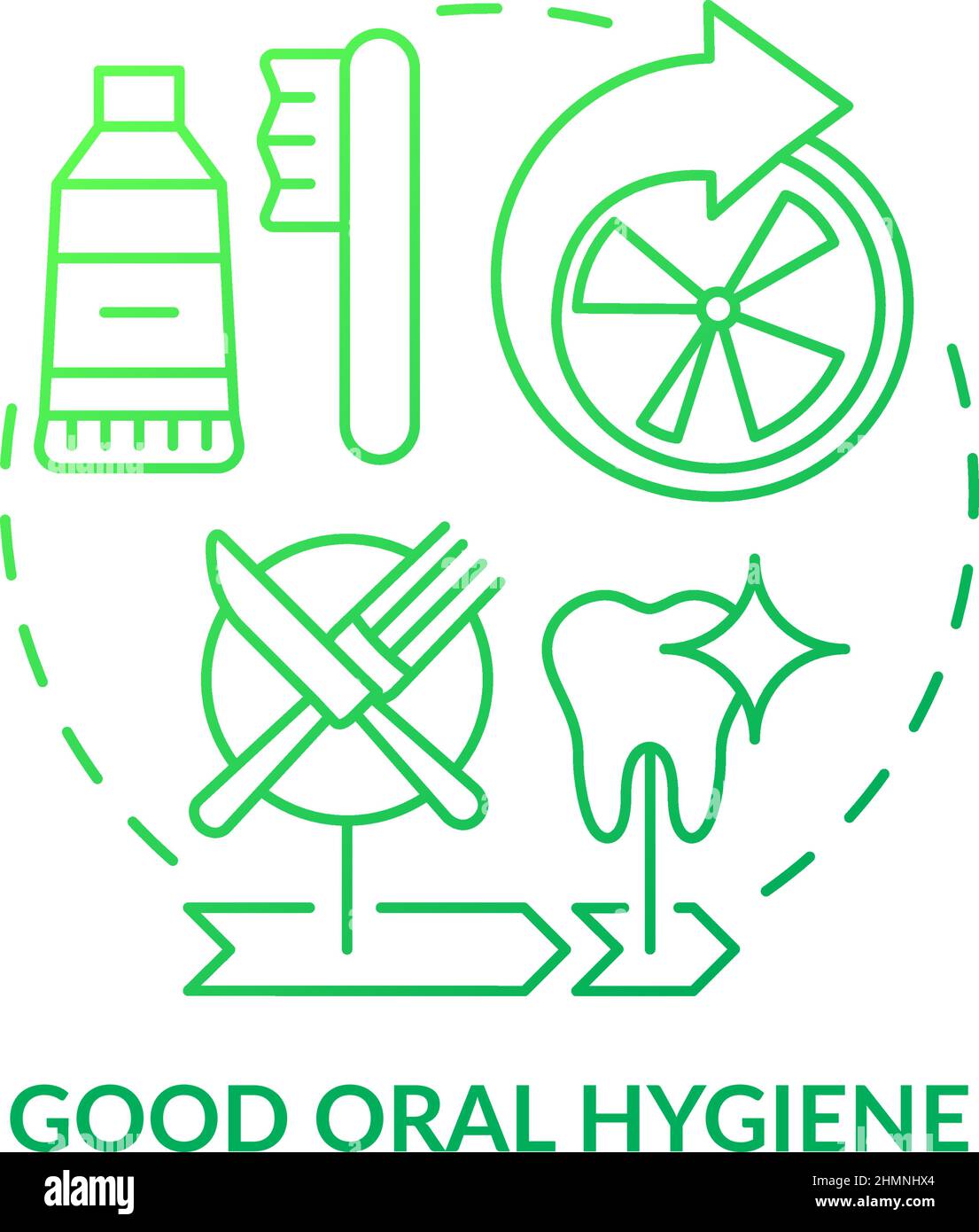 Good oral hygiene green gradient concept icon Stock Vector Image & Art ...