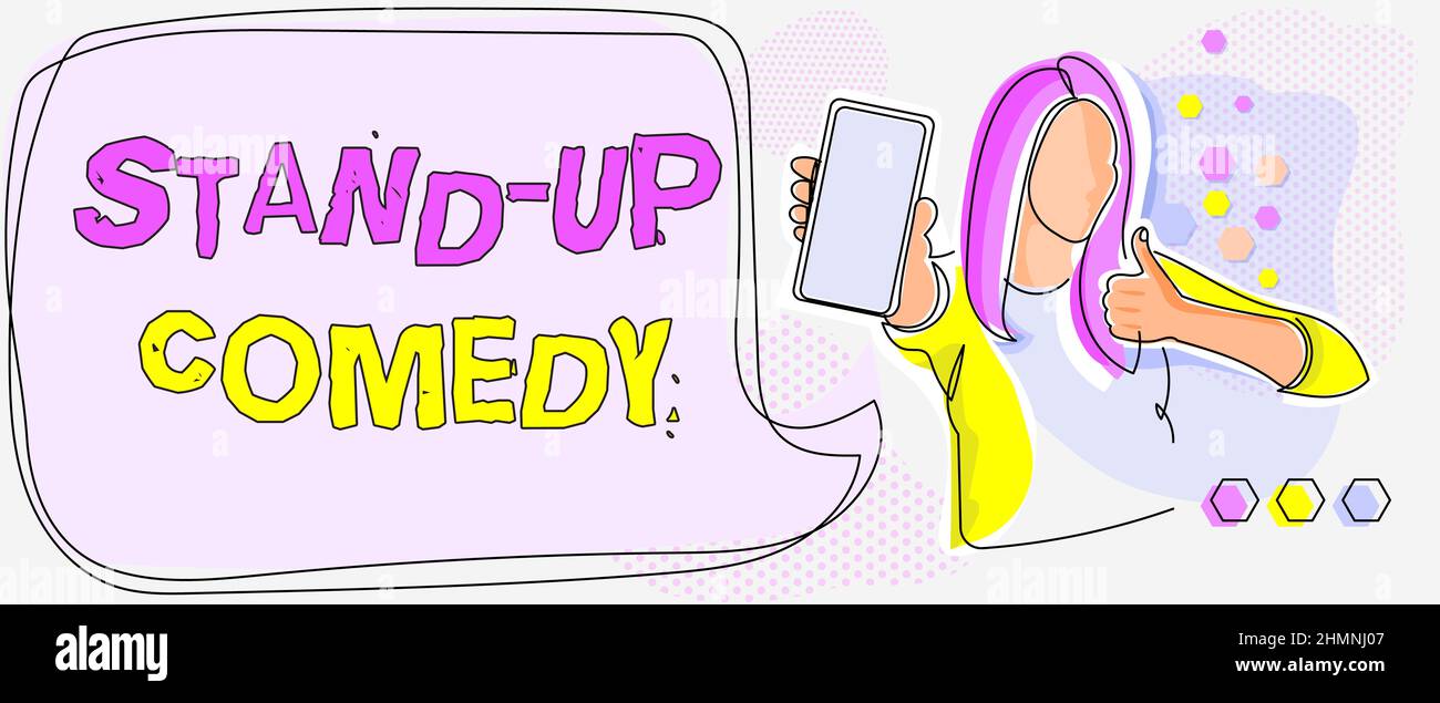 Text caption presenting Stand Up Comedy. Word Written on Comedian ...