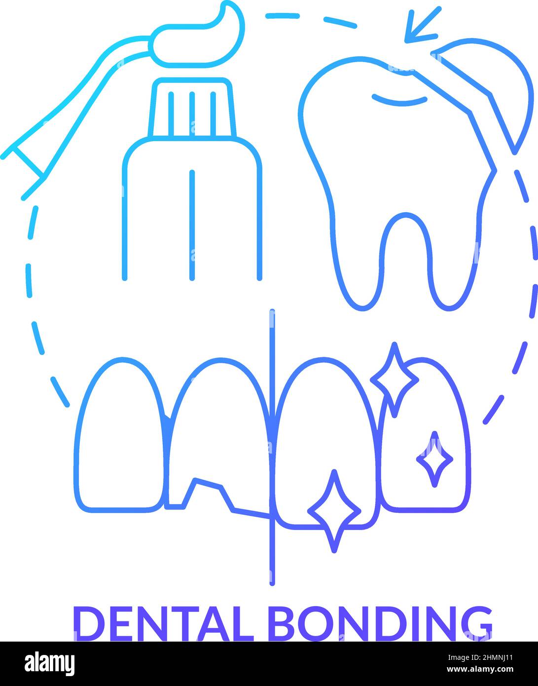 Dental bonding blue gradient concept icon Stock Vector Image & Art - Alamy