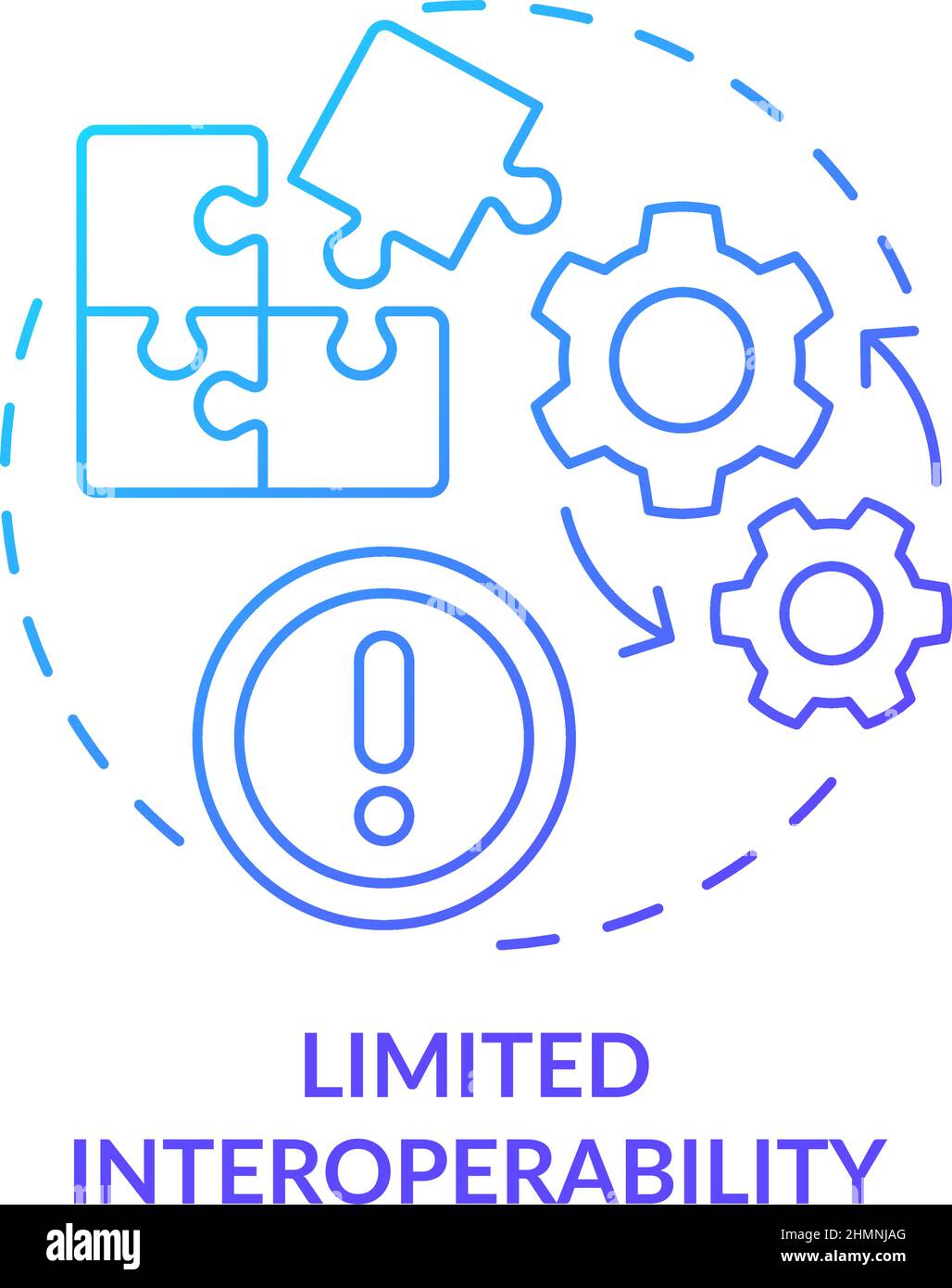 Limited interoperability blue gradient concept icon Stock Vector Image & Art - Alamy