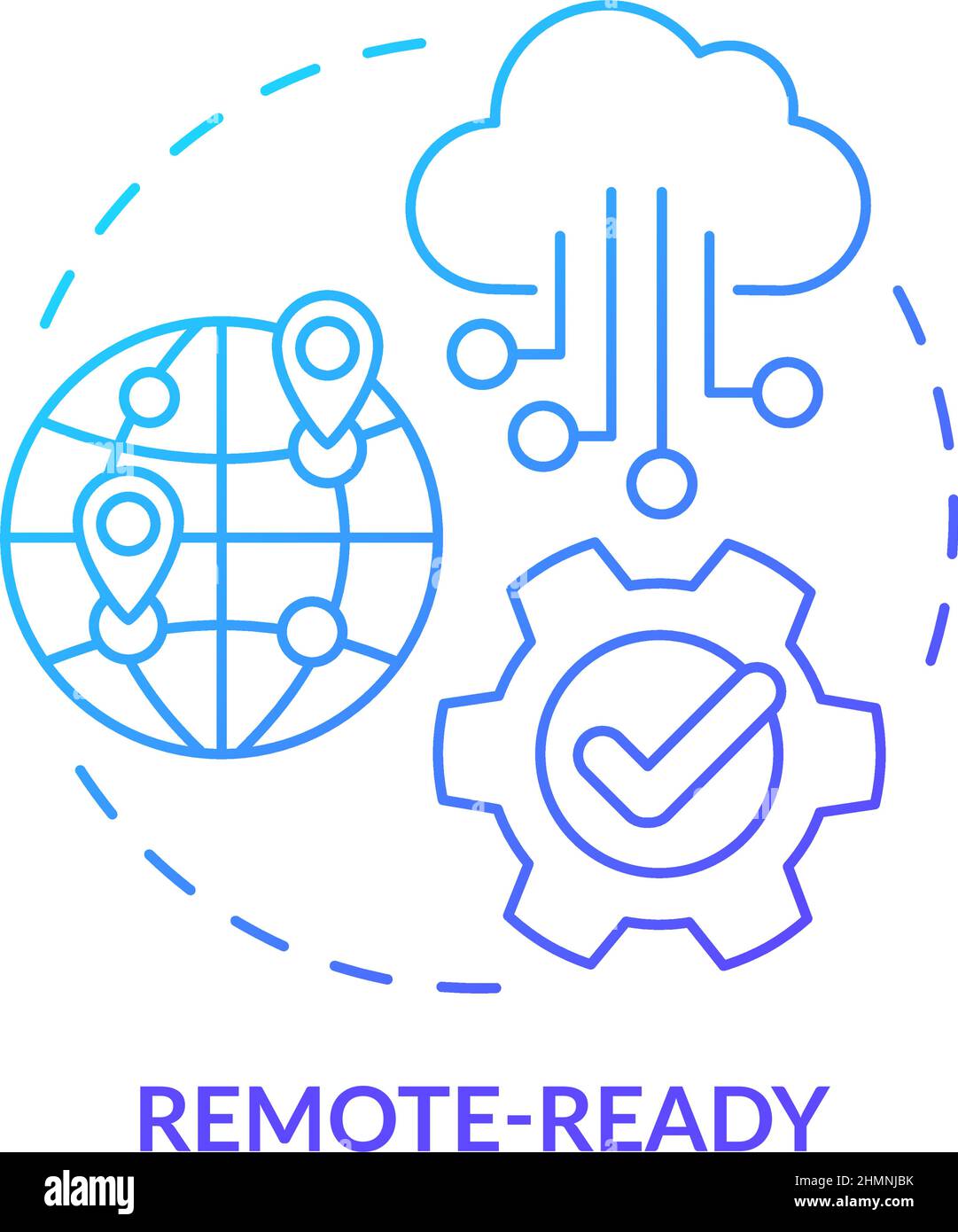 Remote-ready blue gradient concept icon Stock Vector Image & Art - Alamy