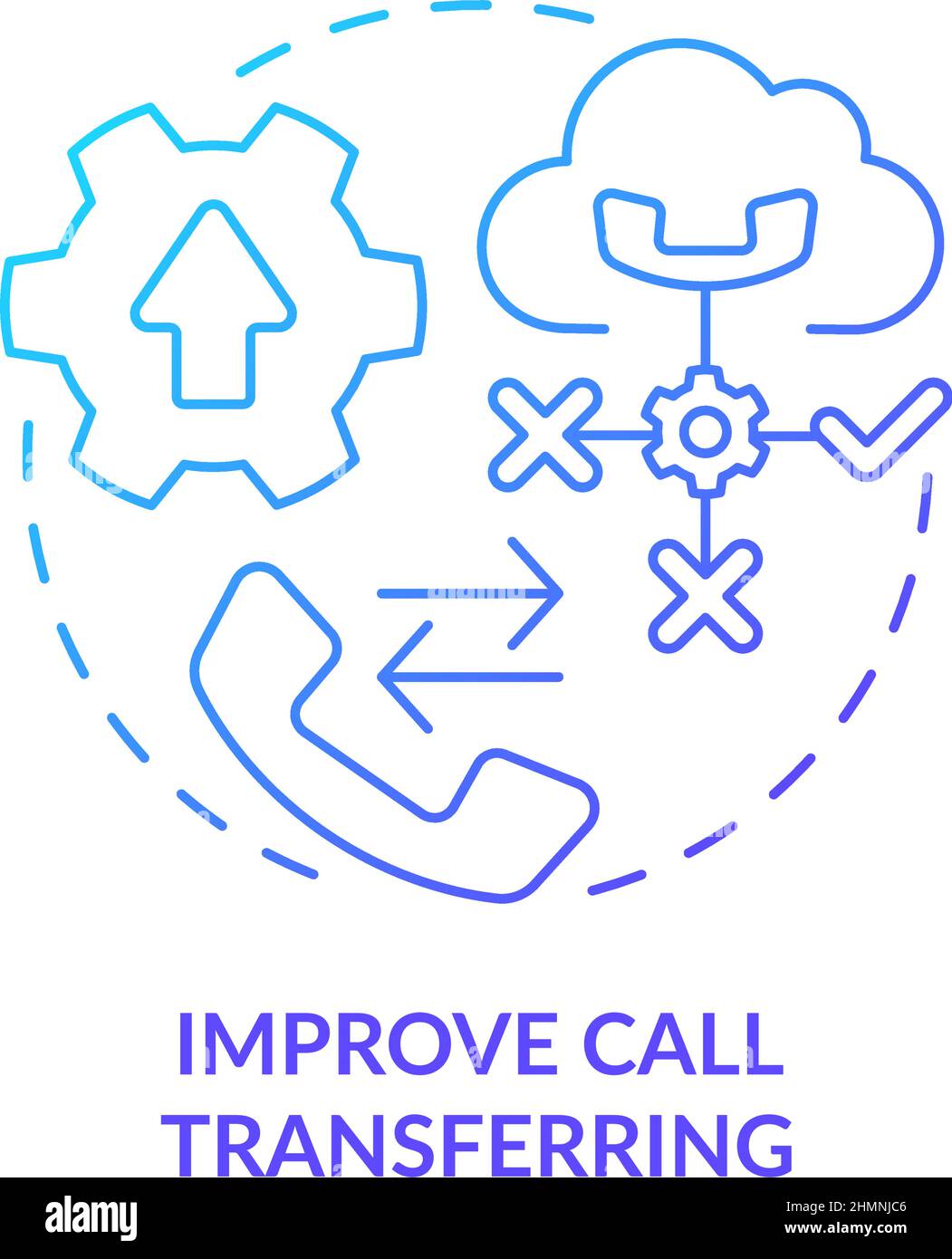 Improve call transferring blue gradient concept icon Stock Vector Image ...
