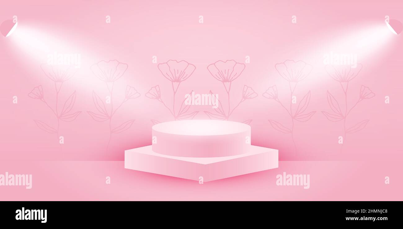 Three pink podium 3d Stock Vector Images - Alamy