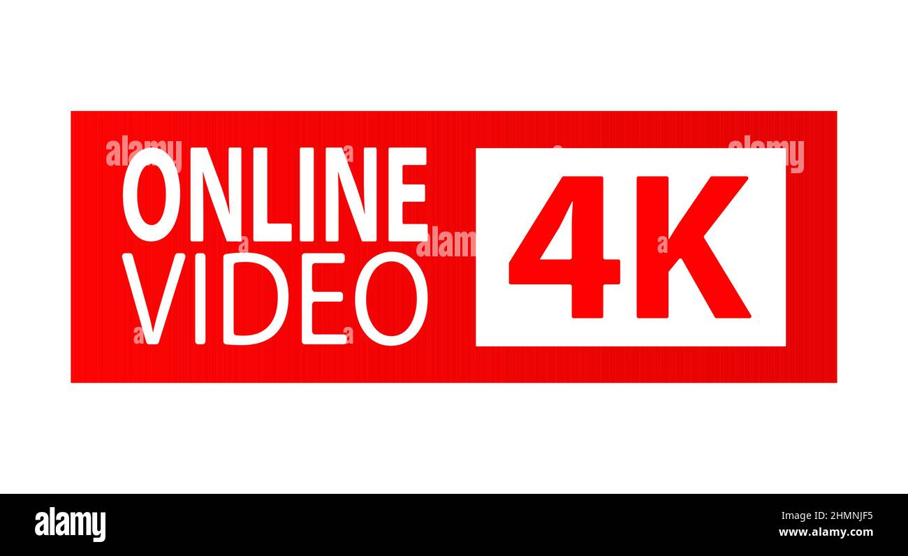 ONLINE VIDEO 4K. A button, icon, or sign for a website, application ...