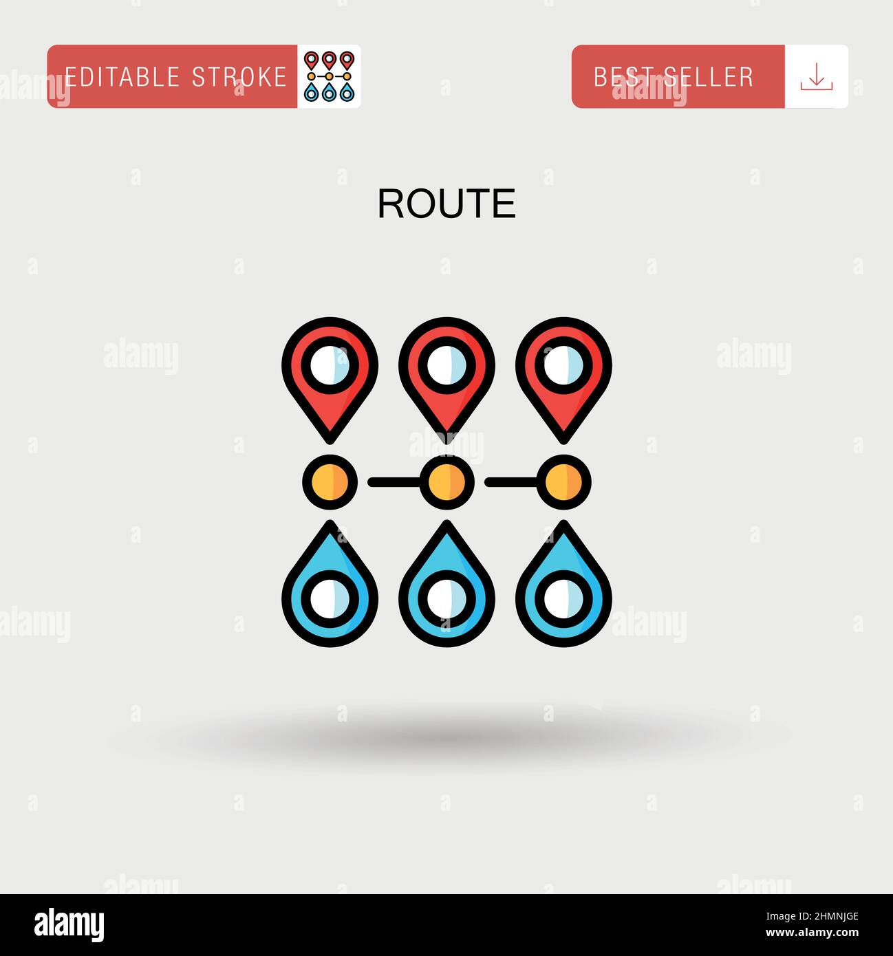 Icon direction route Stock Vector Images - Alamy