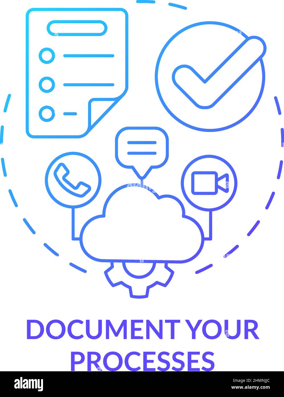 Document your processes blue gradient concept icon Stock Vector Image ...