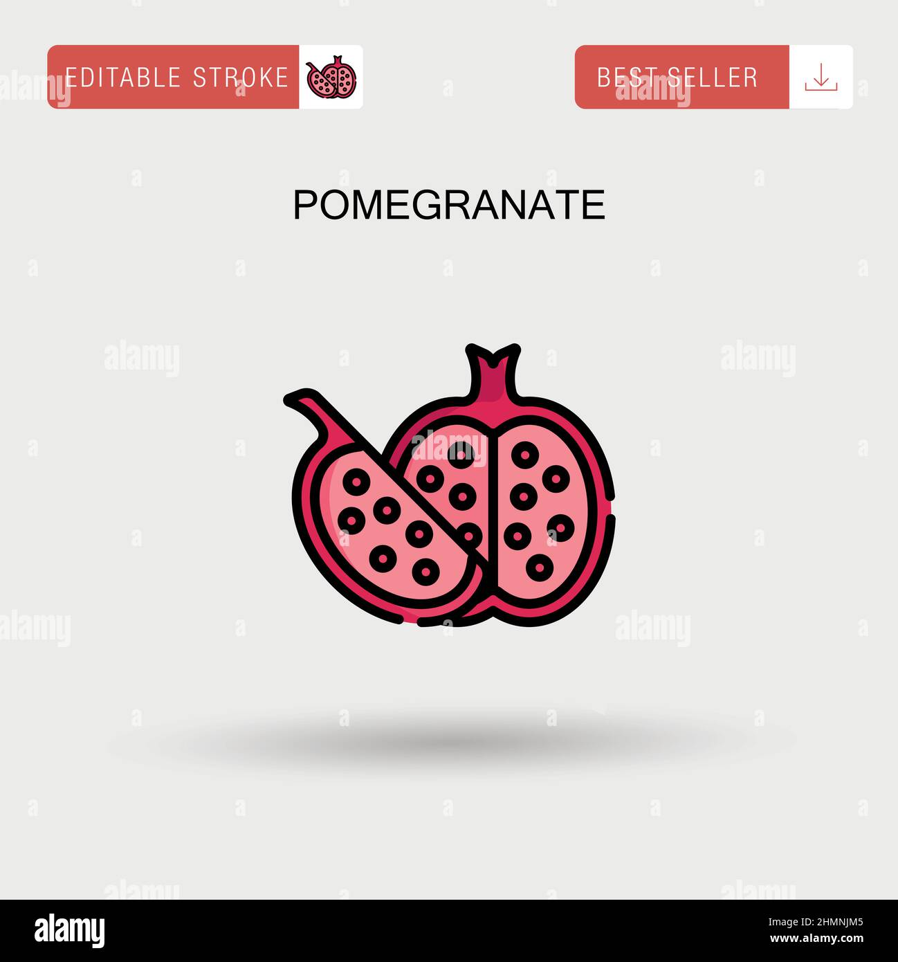 Pomegranate Simple vector icon Stock Vector Image & Art - Alamy