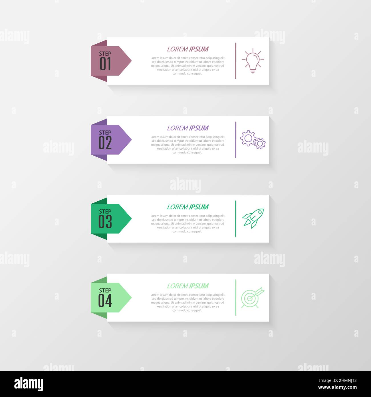 Infographics. 4 stages of development, marketing, workflow or plan ...
