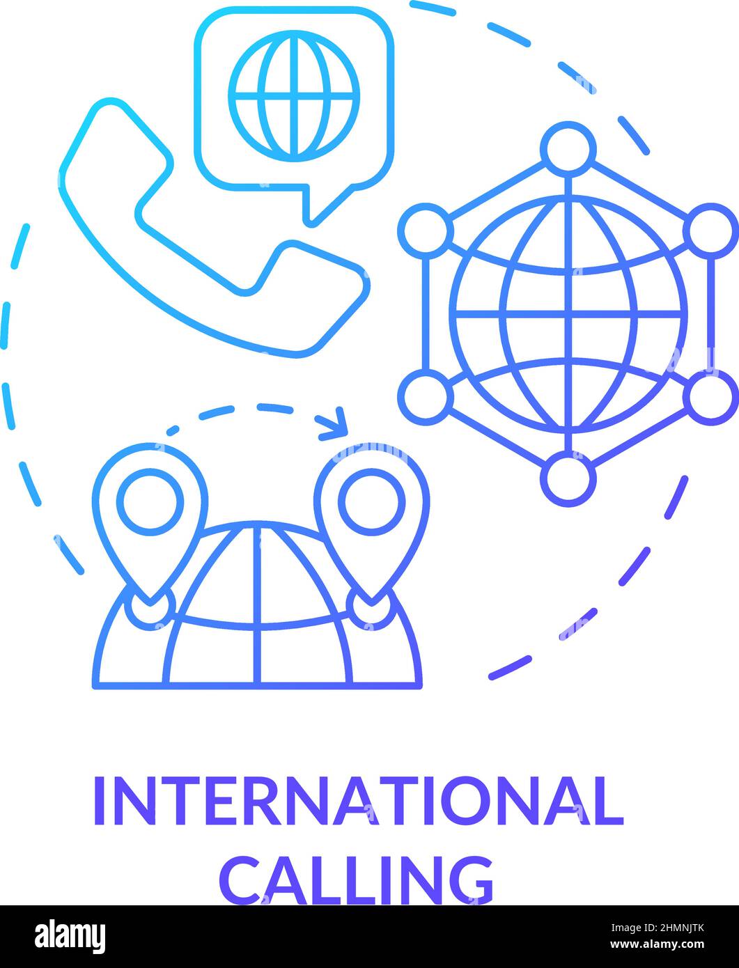International calling blue gradient concept icon Stock Vector Image ...