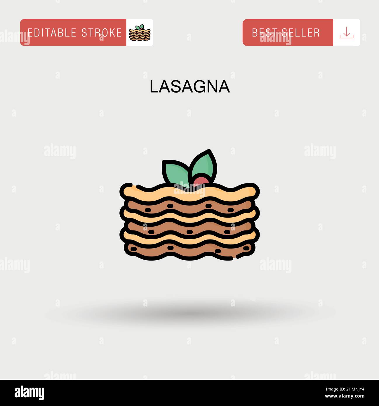 Portion beef lasagne Stock Vector Images - Alamy