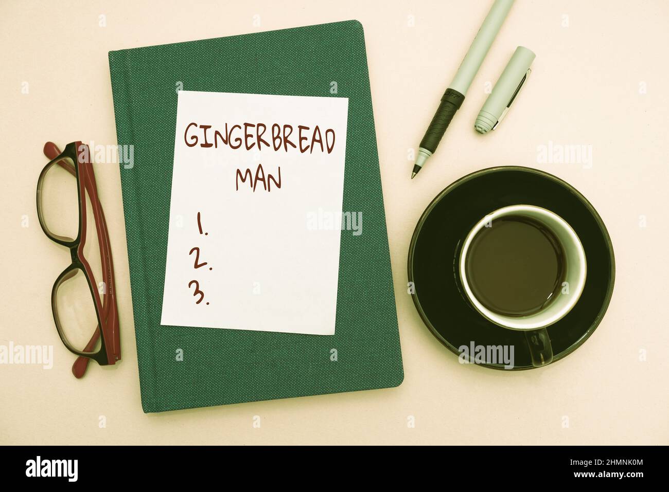 Text caption presenting Gingerbread Man. Business overview cookie made ...