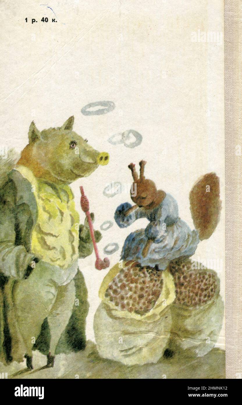 Fables and Tales of Ivan Krylov, published in 1980 in USSR Stock Photo ...