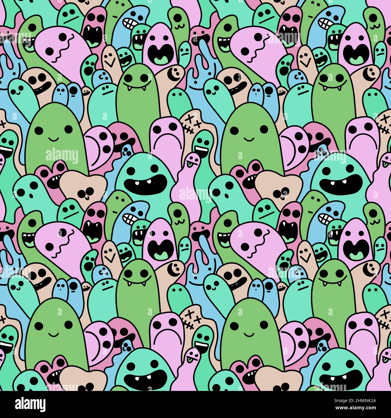 Cartoon seamless monster alien pattern for fabrics and textiles and ...
