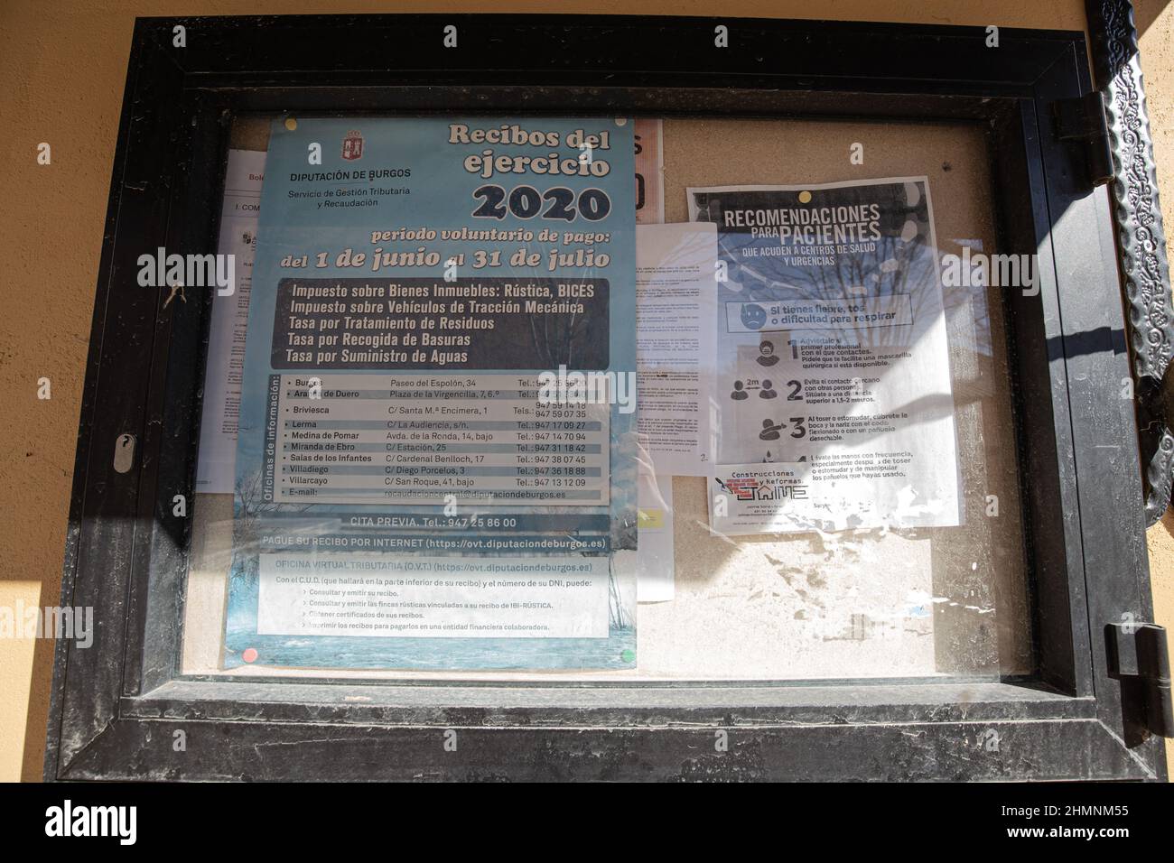 Burgos, EspañaEspaña; February 11, 2022. A bulletin board in the now ...