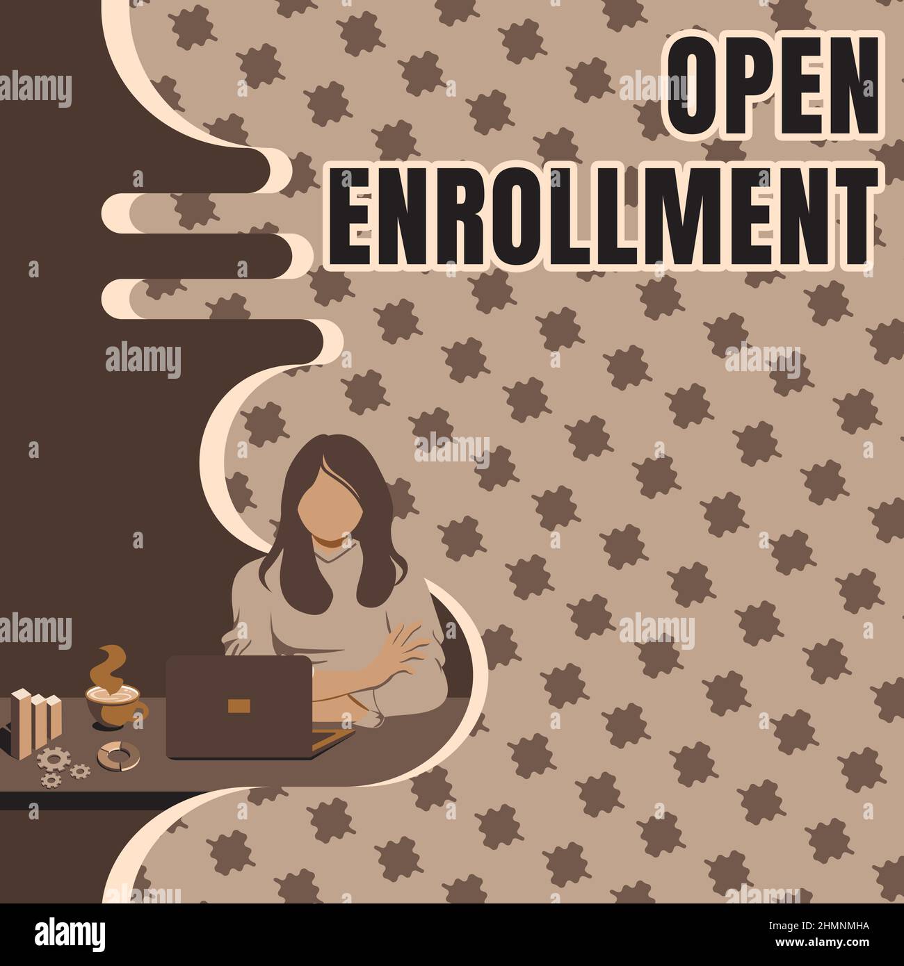 Conceptual caption Open Enrollment. Word Written on The yearly period ...