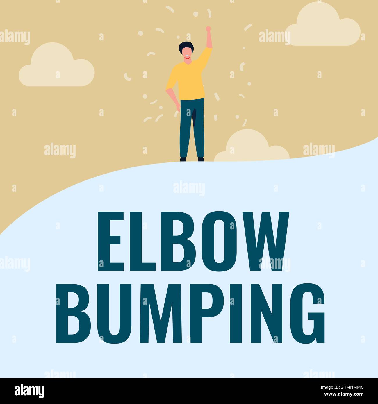 Writing displaying text Elbow Bumping. Business overview newlytrended ...