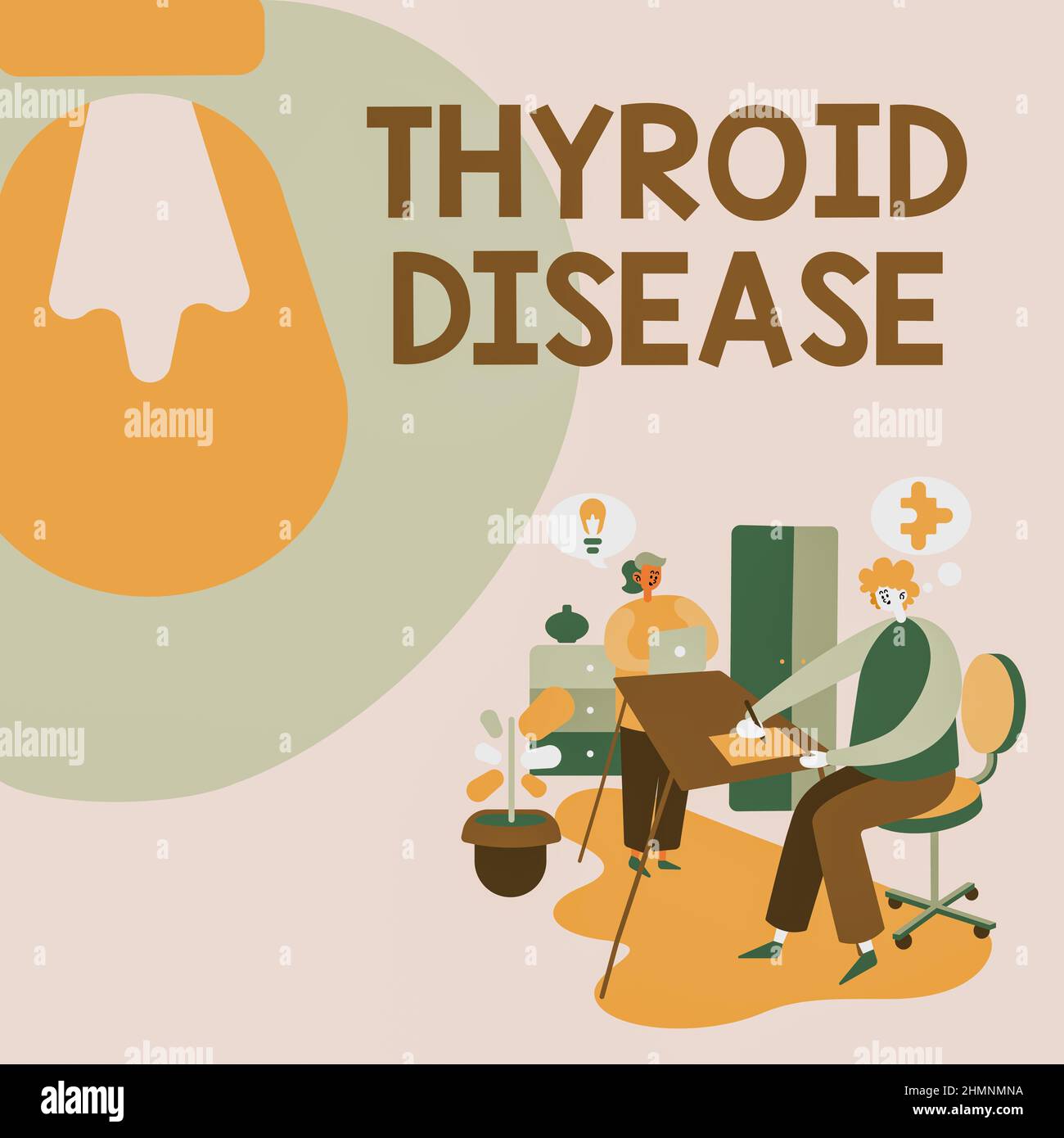 Text sign showing Thyroid Disease. Word for the thyroid gland fails to ...