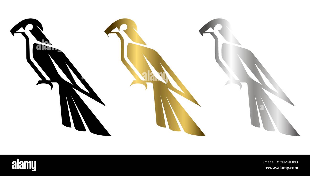 Three color black gold and silver line art Vector illustration on a ...