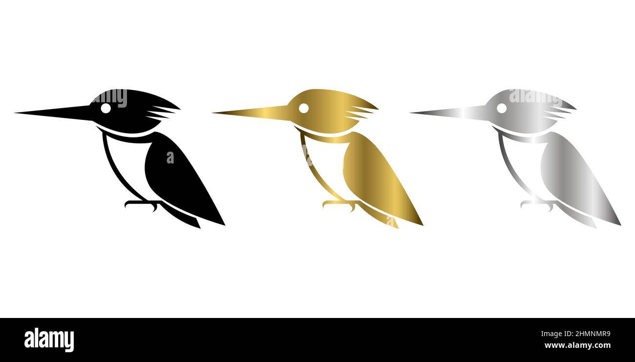 Three color black gold and silver line art Vector illustration on a ...