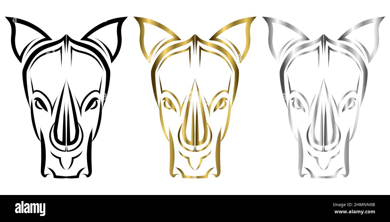 rhino gold silver black vector Stock Vector Image & Art - Alamy