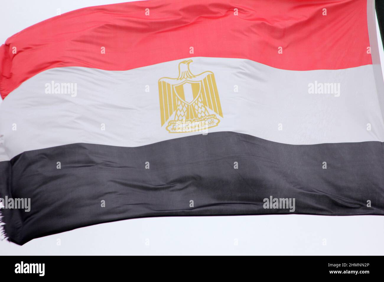 egyptian flag waving in the air Stock Photo - Alamy