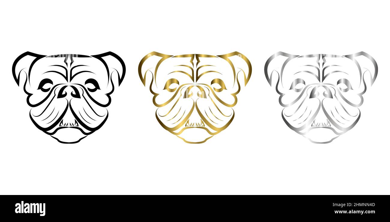 line art of bulldog or pug dog head. Good use for symbol, mascot, icon ...