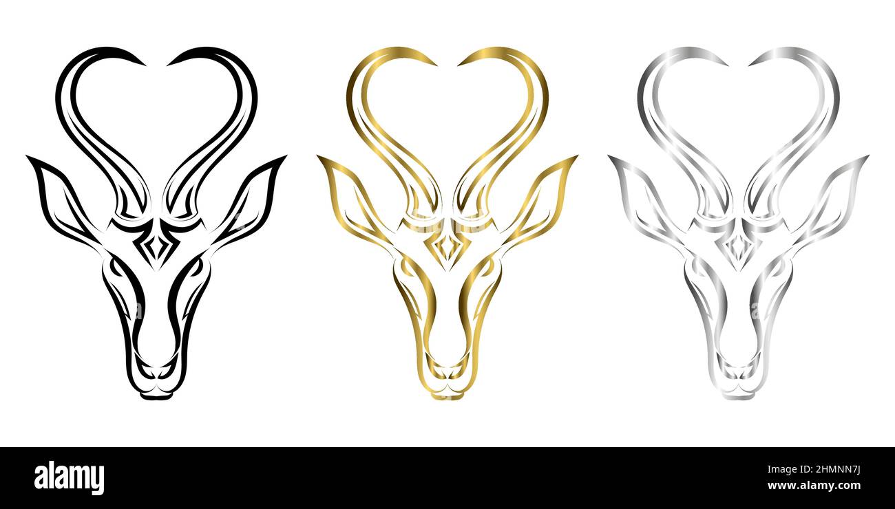 Line art vector of impala head Suitable for use as decoration or logo ...