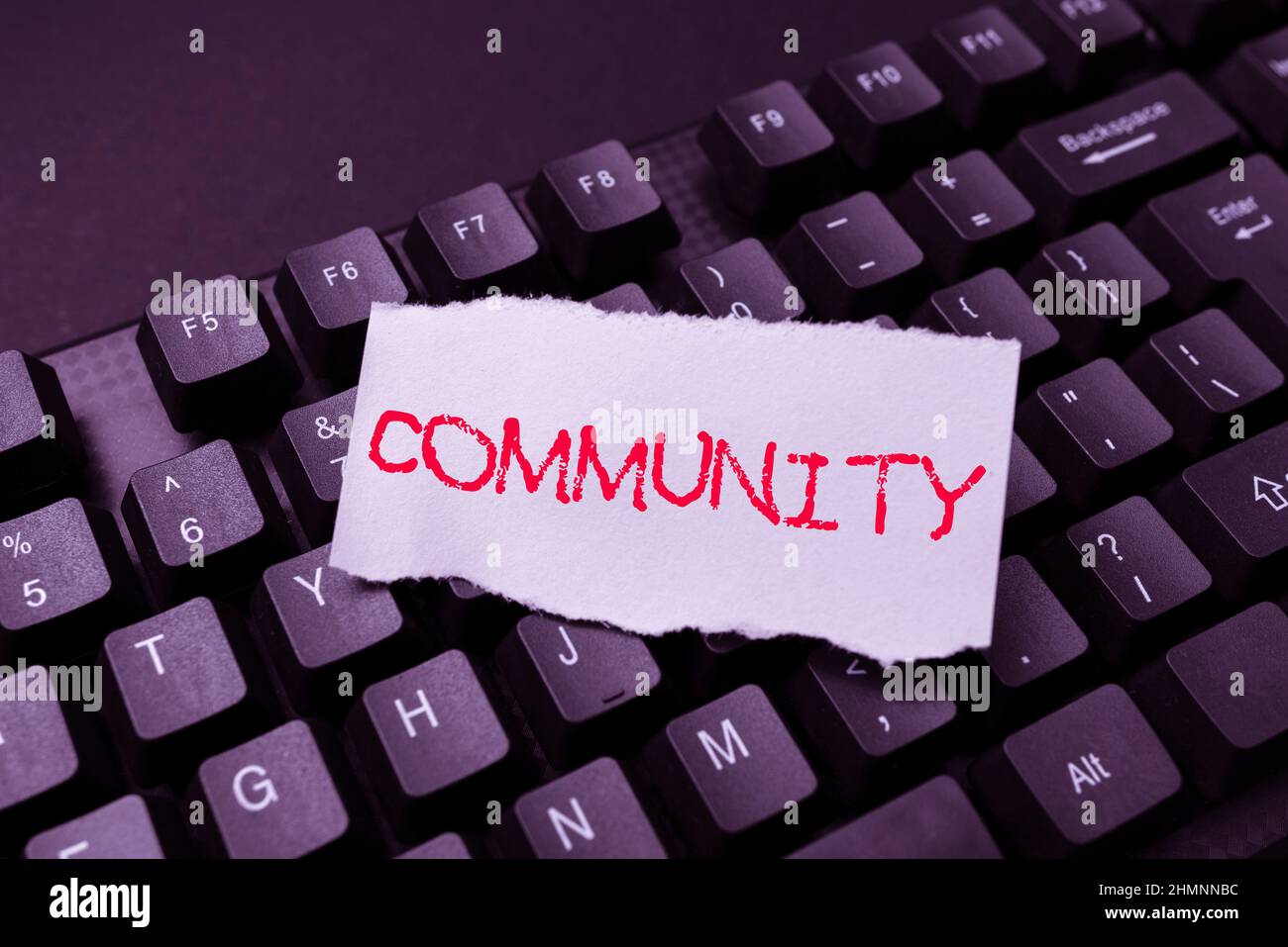 Text sign showing Community. Business concept specific population with ...