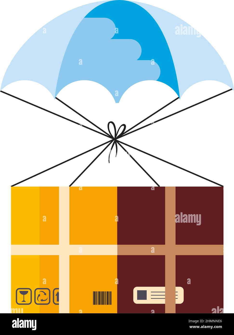 box with parachute over white Stock Vector Image & Art - Alamy