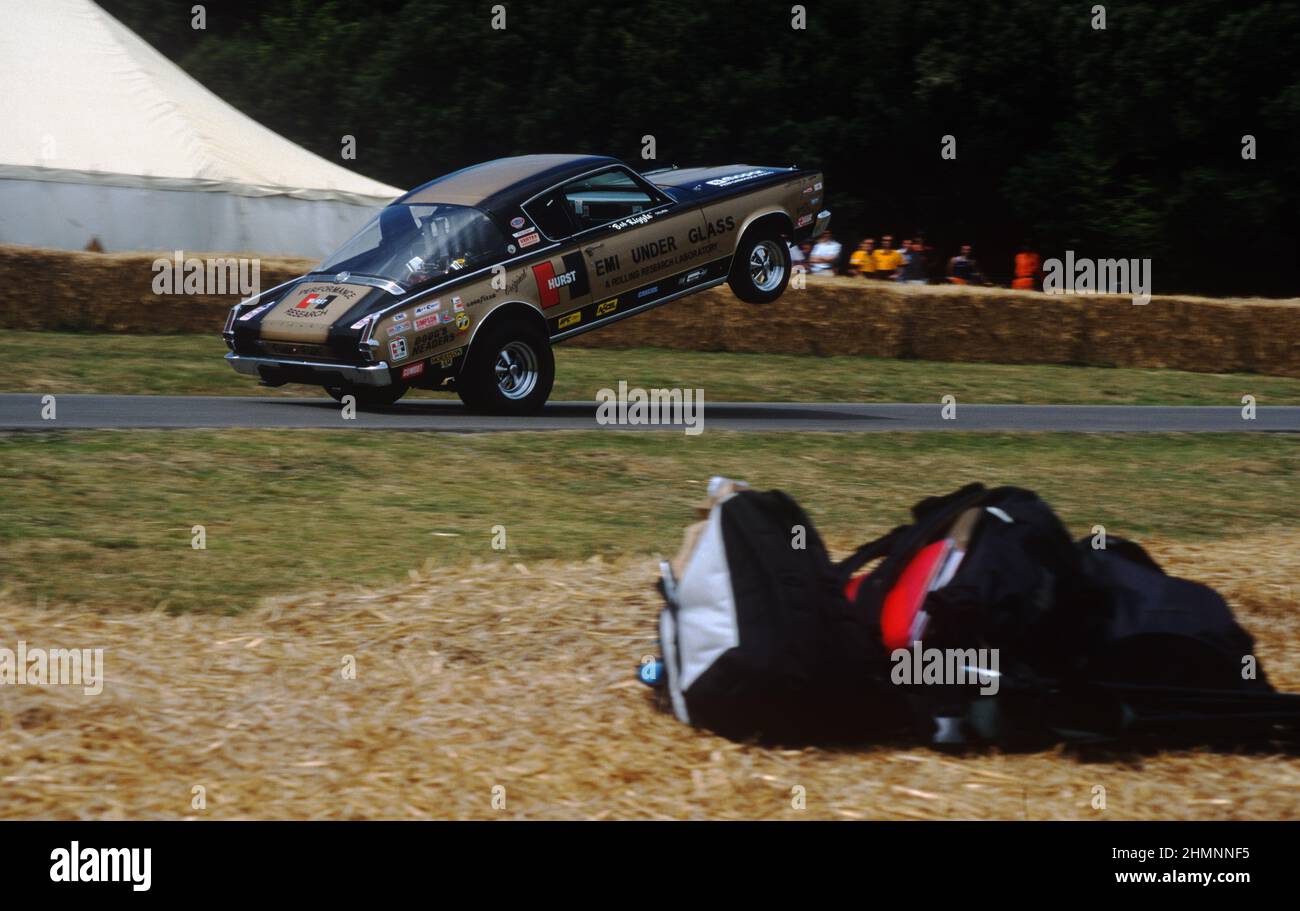 Bob Riggle demonstrates his Hemi-under-Glass dragster at the 2003 ...
