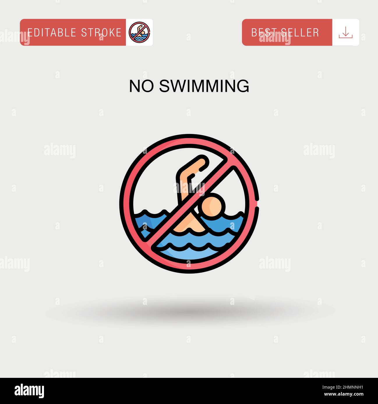 No swimming Simple vector icon Stock Vector Image & Art - Alamy